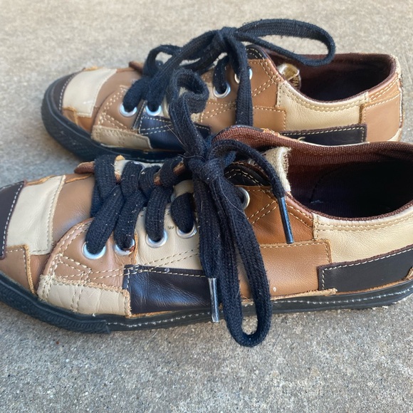 NO NAME brand | Shoes | Rare Vintage Patchwork Leather Sneakers Brown ...
